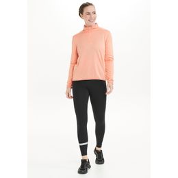 Langarmshirt Endurance "VIRONIC W Waffle", Damen, Gr. 38, rosa, 92% Polyester, 8% Elasthan, meliert, unifarben, normal, hoch geschlossener Ausschnitt, Shirts Langarmshirt, mit atmungsaktiver Eigenschaft