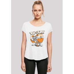 T-Shirt F4NT4STIC "Tom and Jerry TV Serie Play Baseball", Damen, Gr. S, weiß, Obermaterial: 100% Baumwolle, regular fit, Rundhals, ohne Bündchen, Shirts, Print