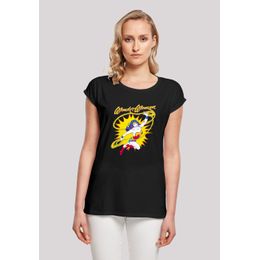 T-Shirt F4NT4STIC "DC Comics Wonder Woman Vintage Leap'", Damen, Gr. 4XL, schwarz, Obermaterial: 100% Baumwolle, regular fit, Rundhals, ohne B&uuml;ndchen, Shirts T-Shirt, Print