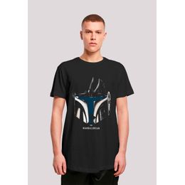 T-Shirt F4NT4STIC "Star Wars The Mandalorian Helmet Silhouette", Damen, Gr. M, schwarz, Obermaterial: 100% Baumwolle, regular fit, Rundhals, ohne B&uuml;ndchen, Shirts T-Shirt, Print