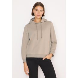 Hoodie Cecil, Damen, Gr. M (40), silbery beige, Sweatware, 54% Polyester, 46% Baumwolle, unifarben, comfort fit, ohne Ausschnitt, Bündchen, Sweatshirts, aus softem Materialmix