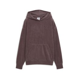Hoodie Puma "Essentials Elevated Comfort Hoodie Damen", Damen, Gr. L, raisin lila, Obermaterial: 32% Polyester, 68% Baumwolle; Kapuzenfutter: 100% Baumwolle, comfort fit, Sweatshirts