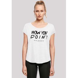 T-Shirt F4NT4STIC "FRIENDS TV Serie How You Doin?", Damen, Gr. S, weiß, Obermaterial: 100% Baumwolle, regular fit, Rundhals, ohne Bündchen, Shirts, Print