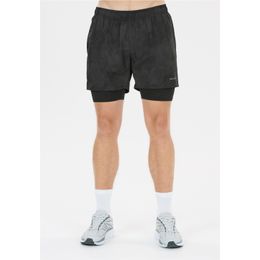 Shorts Endurance "Koy", Herren, Gr. M, EURO-Größen, schwarz, anthrazit, 95% Polyester, 5% Elasthan, bedruckt, kurz, Hosen