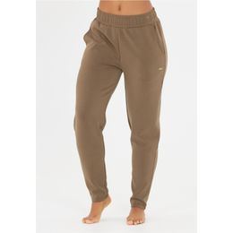 ENDURANCE ATHLECIA Sweathose ATHLECIA "Jillnana", Damen, Gr. 44, EURO-Gr&ouml;&szlig;en, bunt (goldfarben, braun), 51% Polyester, 44% Modal, 5% Elasthan, unifarben, lang, Hosen Sweathose, mit recyceltem Polyester