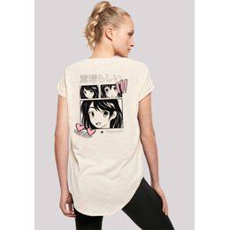 T-Shirt F4NT4STIC "Manga Anime Japan Grafik", Damen, Gr. L, beige (sandweiß), Obermaterial: 100% Baumwolle, regular fit, Rundhals, ohne Bündchen, Shirts, Print