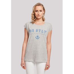 T-Shirt F4NT4STIC "Go Sylt Knut & Jan Hamburg", Damen, Gr. 4XL, grau (erdgrau), Obermaterial: 100% Baumwolle, regular fit, Rundhals, ohne B&uuml;ndchen, Shirts T-Shirt, Print