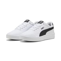 Sneaker Puma "Court Classic Clean Sneakers Jugendliche", Damen, Gr. 35,5, schwarz-wei&szlig; (wei&szlig; schwarz), Obermaterial: Synthetik, Textil; Futter: Textil; Innensohle: Textil; Laufsohle: Gummi, Schuhe Sneaker