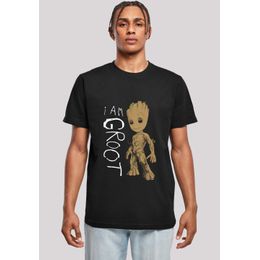 T-Shirt F4NT4STIC "Marvel Guardians of the Galaxy Groot", Herren, Gr. 5XL, schwarz, Obermaterial: 100% Baumwolle, regular fit, Rundhals, ohne Bündchen, Shirts, Herren,Premium Merch,Regular-Fit,Basic,Logo Print