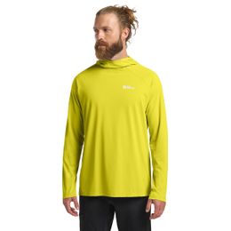 Funktionsshirt Jack Wolfskin "PRELIGHT SWIFT HOODY M", Herren, Gr. S (48), grün (chartreuse), Oberstoff 100% POLYESTER, Shirts