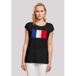 T-Shirt F4NT4STIC "France Frankreich Flagge distressed", Damen, Gr. 4XL, schwarz, Obermaterial: 100% Baumwolle, regular fit, Rundhals, ohne B&uuml;ndchen, Shirts T-Shirt, Print