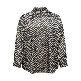 Vero Moda Curve Bluse 'VMCVINA' Damen Gr&ouml;&szlig;e 4XL braun / schwarz / wei&szlig;