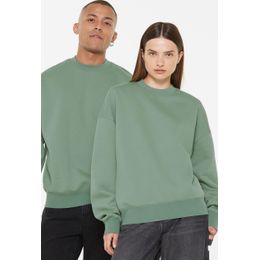 Sweater Harlem Soul, Damen, Gr. L, grün (jade grün), Material: 65% Baumwolle, 35% Polyester, unifarben, regular fit, Rundhals, eingesetzt Rippbündchen, Sweatshirts, mit überschnittenen Schultern