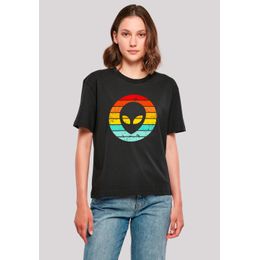 T-Shirt F4NT4STIC "Alien Retro Sonnenuntergang", Damen, Gr. L, schwarz, Obermaterial: 100% Baumwolle, oversize, Rundhals, ohne B&uuml;ndchen, Shirts T-Shirt, Premium Qualit&auml;t