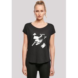 T-Shirt F4NT4STIC "David Bowie Smoke", Damen, Gr. L, schwarz, Obermaterial: 100% Baumwolle, regular fit, Rundhals, ohne Bündchen, Shirts, Print