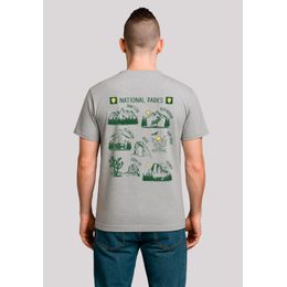 T-Shirt F4NT4STIC "US National Parks Montage", Herren, Gr. L, grau melange, Obermaterial: 100% Baumwolle, regular fit, Rundhals, ohne Bündchen, Shirts, Premium Qualität