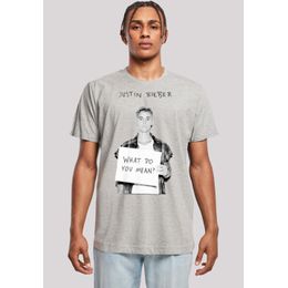T-Shirt F4NT4STIC "Justin Bieber What Do You Mean", Herren, Gr. 4XL, grau (erdgrau), Obermaterial: 100% Baumwolle, regular fit, Rundhals, ohne B&uuml;ndchen, Shirts T-Shirt, Premium Qualit&auml;t