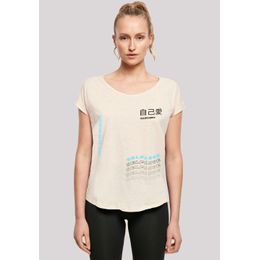 T-Shirt F4NT4STIC "Self Love LONG TEE", Damen, Gr. L, beige (sandwei&szlig;), Obermaterial: 100% Baumwolle, regular fit, Rundhals, ohne B&uuml;ndchen, Shirts T-Shirt, Print