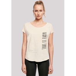 T-Shirt F4NT4STIC "Take It Easy LONG TEE", Damen, Gr. L, beige (sandwei&szlig;), Obermaterial: 100% Baumwolle, regular fit, Rundhals, ohne B&uuml;ndchen, Shirts T-Shirt, Print