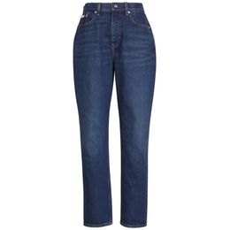 Mom-Jeans Calvin Klein Jeans "NEW MOM JEAN", Damen, Gr. 31, Länge 30, thompson, Denim/Jeans, Obermaterial: 99% Baumwolle, 1% Elasthan, gerade, unten schmal lang, Jeans, mit Markenlabel am Bund