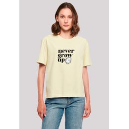 T-Shirt F4NT4STIC "Heroes of Childhood Pinocchio Never Grow Up", Damen, Gr. L, gelb (softgelb), Obermaterial: 100% Baumwolle, oversize, Rundhals, ohne Bündchen, Shirts, Retro, Heroes of Childhood, TV Serie