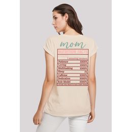 T-Shirt F4NT4STIC "Mom Nutrition Facts", Damen, Gr. 4XL, wei&szlig; (sandwei&szlig;), Obermaterial: 100% Baumwolle, regular fit, Rundhals, ohne B&uuml;ndchen, Shirts T-Shirt, Premium Qualit&auml;t
