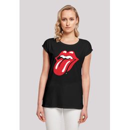 T-Shirt F4NT4STIC "The Rolling Stones Zunge", Damen, Gr. M, schwarz, Obermaterial: 100% Baumwolle, regular fit, Rundhals, ohne B&uuml;ndchen, Shirts T-Shirt, Premium Qualit&auml;t