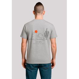 T-Shirt F4NT4STIC "Escape Discover the World Savannah", Herren, Gr. M, grau (grau melange), Obermaterial: 100% Baumwolle, regular fit, Rundhals, ohne Bündchen, Shirts, Discover the World