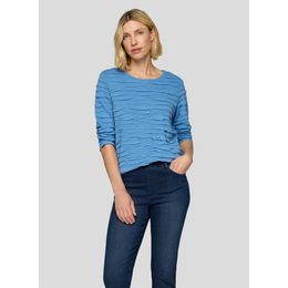 Print-Shirt Rabe "T-Shirt", Damen, Gr. 42, blau (hellblau), 68%Viskose, 28%Polyester, 4%Elastan, tailliert, Shirts