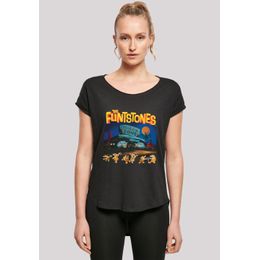 T-Shirt F4NT4STIC "Die Familie Feuerstein Champions Of Bedrock Bowl", Damen, Gr. XS, schwarz, Obermaterial: 100% Baumwolle, regular fit, Rundhals, ohne B&uuml;ndchen, Shirts T-Shirt, Print