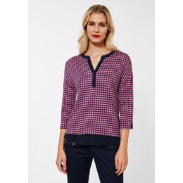 3/4-Arm-Shirt Street One, Damen, Gr. 36, pink (lavish pink), Stoff, 95% Viskose, 5% Elasthan, bedruckt, normal normal, Rundhals, normaler Saum, Shirts 3/4-Arm-Shirt, im Tunika-Style