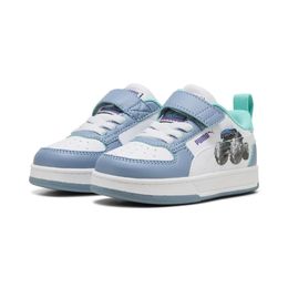 Sneaker Puma "Puma x HOT WHEELS™ MONSTER TRUCKS Caven 2.0 Sneakers Kinder", Kinder, Gr. 21, weiß (cool blau weiß aquatic grün), Obermaterial: Textil, Synthetik; Futter: Textil; Laufsohle: Gummi, Schuhe