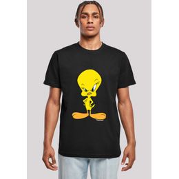 T-Shirt F4NT4STIC "Looney Tunes Angry Tweety", Herren, Gr. XS, schwarz, Obermaterial: 100% Baumwolle, regular fit, Rundhals, ohne B&uuml;ndchen, Shirts T-Shirt, Herren,Premium Merch,Regular-Fit,Basic,Bedruckt