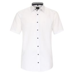 Businesshemd Venti "Venti Businesshemd Kurzarm uni", Herren, Gr. 45, Normalgr&ouml;&szlig;en, wei&szlig; (schneewei&szlig;), 100% Baumwolle, unifarben, schmal, Hemden