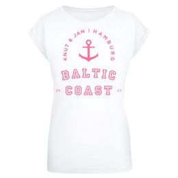T-Shirt F4NT4STIC "PLUS SIZE Baltic Coast", Damen, Gr. 4XL, wei&szlig;, Obermaterial: 100% Baumwolle, regular fit, Rundhals, ohne B&uuml;ndchen, Shirts T-Shirt, Print