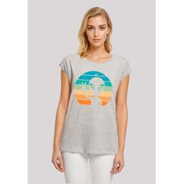 T-Shirt F4NT4STIC "Alien Piece Sonnenuntergang", Damen, Gr. 4XL, grau (erdgrau), Obermaterial: 100% Baumwolle, regular fit, Rundhals, ohne B&uuml;ndchen, Shirts T-Shirt, Premium Qualit&auml;t