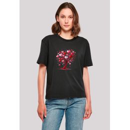 T-Shirt F4NT4STIC "Herz Baum Aquarell Druck", Damen, Gr. L, schwarz, Obermaterial: 100% Baumwolle, oversize, Rundhals, ohne B&uuml;ndchen, Shirts T-Shirt, Premium Qualit&auml;t
