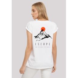 T-Shirt F4NT4STIC "Escape Discover the World Mountain", Damen, Gr. L, wei&szlig;, Obermaterial: 100% Baumwolle, regular fit, Rundhals, ohne B&uuml;ndchen, Shirts T-Shirt, Premium Qualit&auml;t, ESCAPE Collection