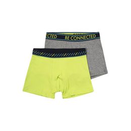 Sanetta Boxershorts Jungen Gr&ouml;&szlig;e 128 rauchblau / neongelb / graumeliert