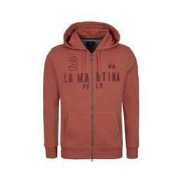 La Martina Zip-Up Hoodie 'MBF305' male Orange size M