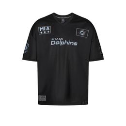 Recovered T-Shirt 'NFL Dolphins MIA 66 Oversized' Herren Gr&ouml;&szlig;e L schwarz