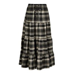 Apricot Check Print Tiered Midi Skirt ' ' Damen Gr&ouml;&szlig;e 44 schwarz