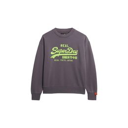 Superdry Sweatshirt Damen Größe M grau / limette