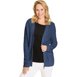 Damen Cardigan mit Rei&szlig;verschluss jeansblau, Gr&ouml;&szlig;e 42