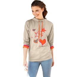 Damen Sweatshirt sand-orange, Gr&ouml;&szlig;e 56