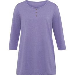 Damen Longshirt mit 3/4-&Auml;rmeln lavendel-meliert, Gr&ouml;&szlig;e 38