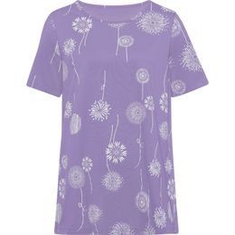 Damen Longshirt mit Pusteblumen-Print lavendel-wei&szlig;-bedruckt, Gr&ouml;&szlig;e 56