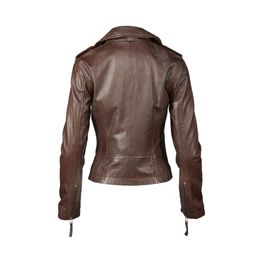 Apple of Eden Lederjacke taillierte Passform Damen Gr&ouml;&szlig;e M dunkelbraun