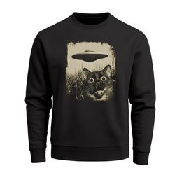 Neverless Sweatshirt 'Katze Alien Ufo' male Black size 3 XL