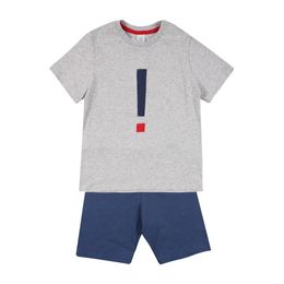 Sanetta Pyjama Jungen Gr&ouml;&szlig;e 104 blau / graumeliert / rot